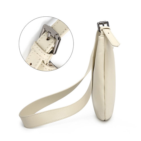 ワンショルダーバッグ ショルダーバッグ 本革 レザー 軽量 ボディバッグ 2way 斜めがけ 肩掛け アイボリーホワイト ショルダーバッグ ...