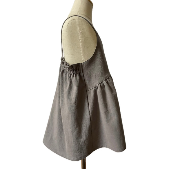 ギャザーキャミワンピースのブラウス丈 グレー 130cm 子供服 Rionana 通販 19371225｜Creema(クリーマ)