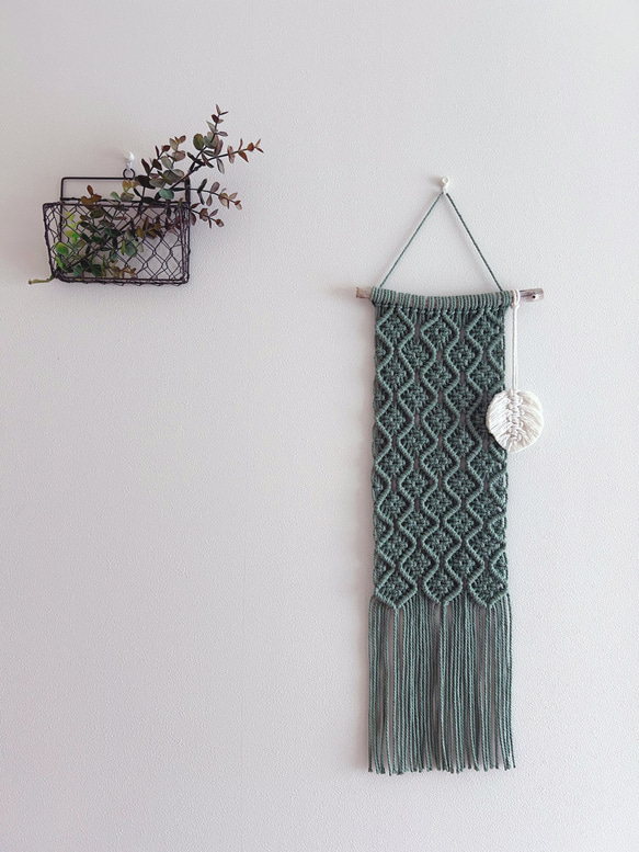 ♔【受注制作】マクラメタペストリー – 北欧ナチュラルな癒しの壁掛け（抹茶グリーン） その他インテリア雑貨 ♔kk-Natural♔ 通販 ...
