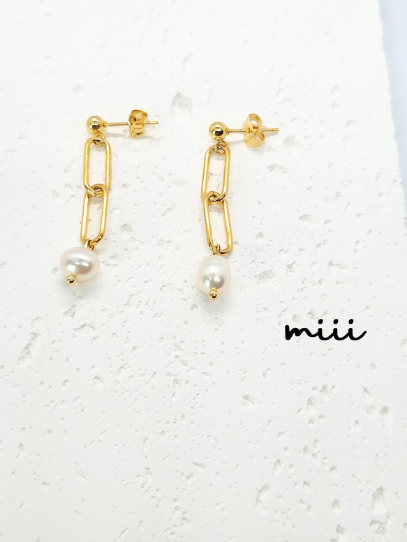 つけっぱなしOK サージカルステンレス 淡水パールつけちゃいました～⤴ ピアス（スタッド・一粒） miii 通販 19383862 ...