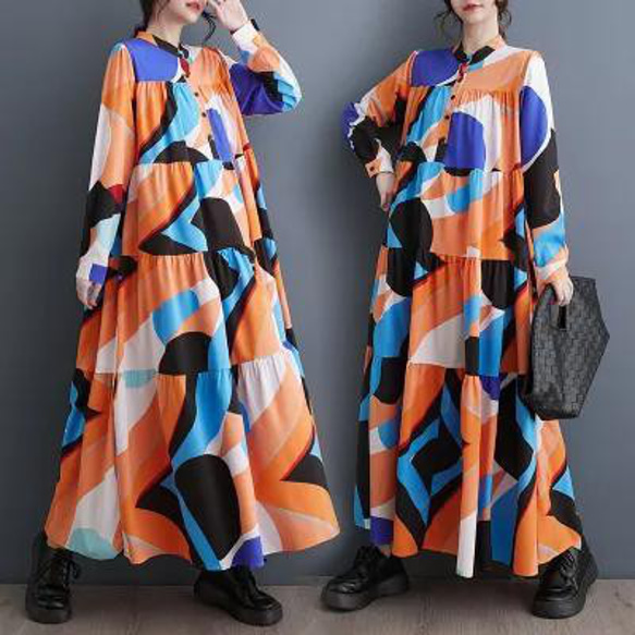 ワンピース シャツ オレンジ 大きいサイズ レディース 秋冬 春 新品 長袖 チュニック 大きいサイズ洋服店 通販 19401583 ...