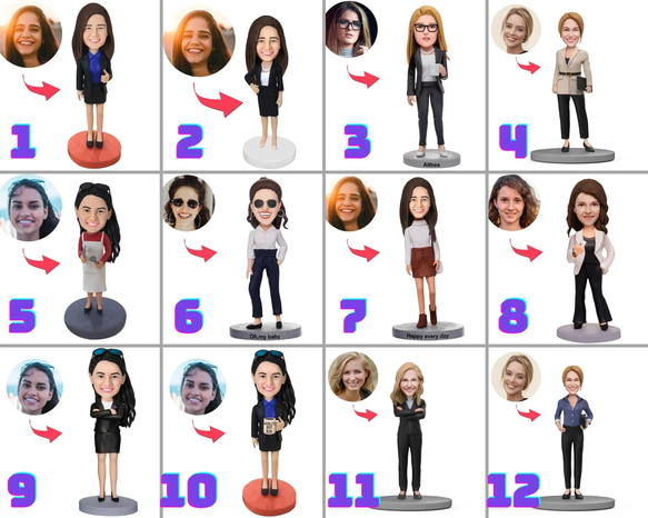 【オリジナルフィギュア3】誕生日プレゼント 上品記念品 還暦祝いお写真で作る 御祝 定年退職祝 その他人形 てのひら小町 通販 ...