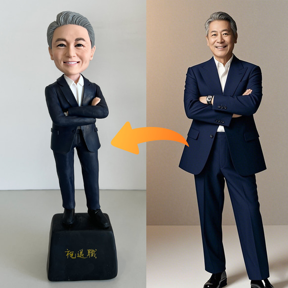 【オリジナルフィギュア3】誕生日プレゼント 上品記念品 還暦祝いお写真で作る 御祝 定年退職祝 その他人形 てのひら小町 通販 ...