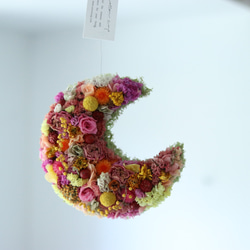 moon flower お好きな色で作ります 三日月リース プリザーブドフラワー お花とアクセサリーのお店 通販 19416846 ...