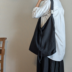 フレンチリネン ワンショルダー トート バッグ ブラック トートバッグ RUBIS 通販 19417038｜Creema(クリーマ)