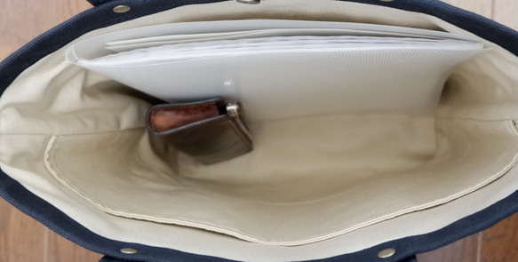 A4縦型トート ミディアムベージュ×モカ | 倉敷帆布 トートバッグ myu.handwork 通販 19417065｜Creema(クリーマ)