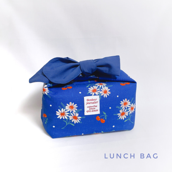 片結びリボンのお弁当袋 保冷 保温 洗えるお弁当袋 ＊ チェリー デイジー ブルー 弁当袋・風呂敷 bloomin 通販 19418920 ...
