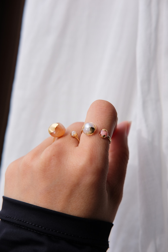 天然石 ダブル リング/ フリーサイズ 指輪・リング ciim 通販 19418930｜Creema(クリーマ)