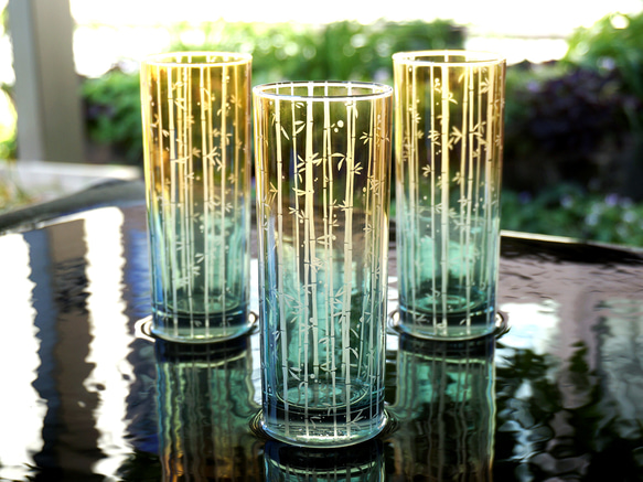 竹林と蛍火のコリンズグラス【Citrus】 グラス crafterior [ｸﾗﾌﾃﾘｱ] 通販 19418968｜Creema(クリーマ)