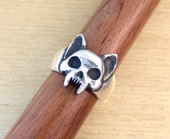 オリジナルシルバーリング【ネコスカルリング】 指輪・リング borntogroove 通販 19419071｜Creema(クリーマ)