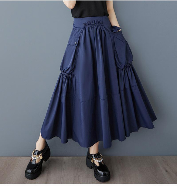 スカート ミディアム 大きいサイズ レディース 春夏 新品 ポケット カットソー サイズ豊富の洋服店 通販 19419351｜Creema(クリーマ)