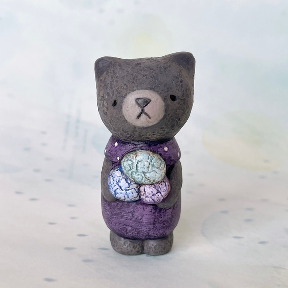 ねこの置物 アジサイ その他置物 チャニーコペッツ 通販 19419467｜Creema(クリーマ)