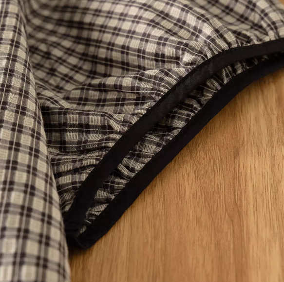 樹 * 文藝復古 チェック柄 ドールネックシャツ . 半袖 レジャートップス . 減齢シャツ . 綿のブラウス シャツ 樹 CorrcC 通販 ...