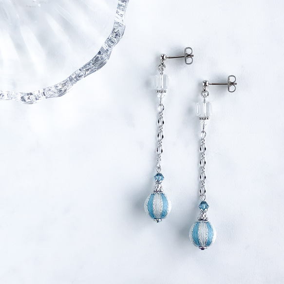 【夏物】クリアキューブのペンデュラム col.マーメイド【ピアス/イヤリング】 ピアス（スタッド・一粒） fran -フラン- 通販 ...