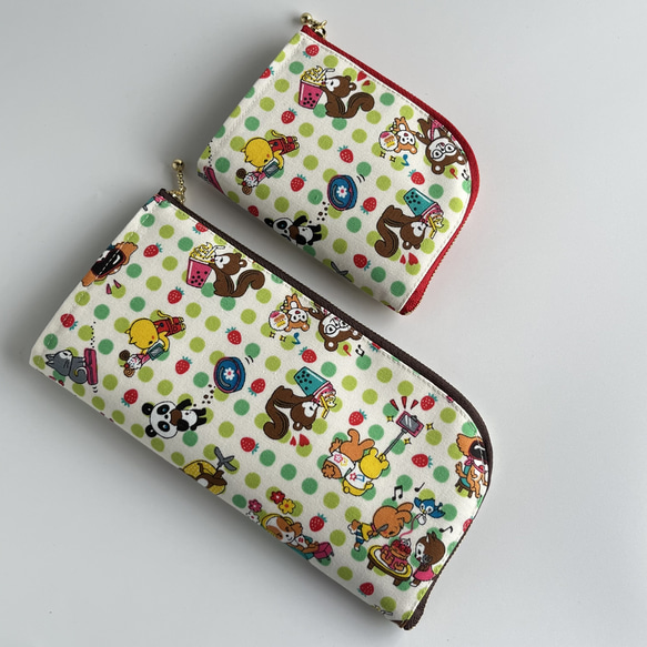 カスタマイズできるL字ファスナー財布／スリムなのに大容量／レトロアニマル 長財布 2muji works 通販 19420264｜Creema ...