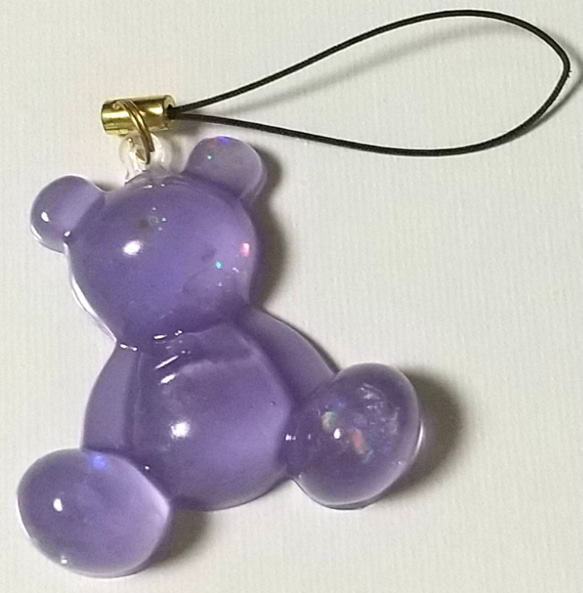 煌めくラメ入り2層カラー くまさんキーホルダー キーホルダー はーちゃん124 通販 19420681｜Creema(クリーマ)