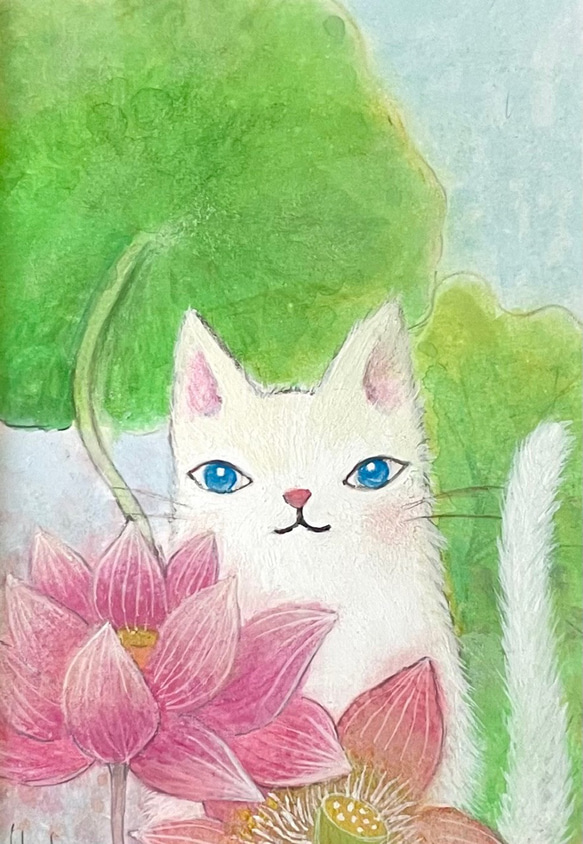 蓮猫 (原画) ＋特典(手描きプチトート) 絵画 atelier HASU 通販 19421127｜Creema(クリーマ)