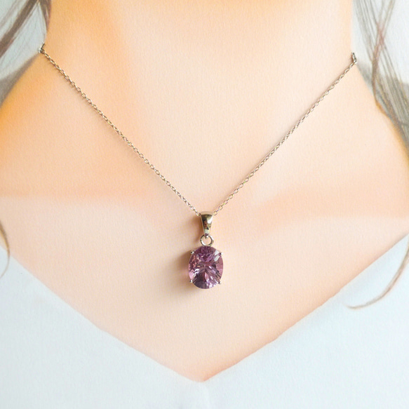 大きな コンケーブカット アメジスト ネックレス 天然石 2月誕生石 S925 14×10㎜ 指輪・リング bamboo shoots 通販 19428691｜Creema(クリーマ)