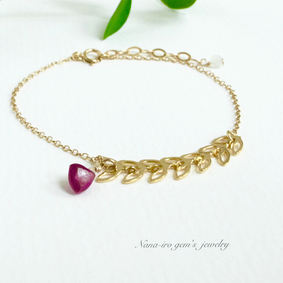 14kgf Ruby bracelet ブレスレット Nana-iro gem 通販 19431807｜Creema(クリーマ)