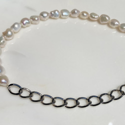 バロックパール&シルバー色チェーン 淡水パールネックレス ショートネックレス 40cm ネックレス・ペンダント Natural gift 通販 ...