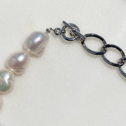バロックパール&シルバー色チェーン 淡水パールネックレス ショートネックレス 40cm ネックレス・ペンダント Natural gift 通販 ...