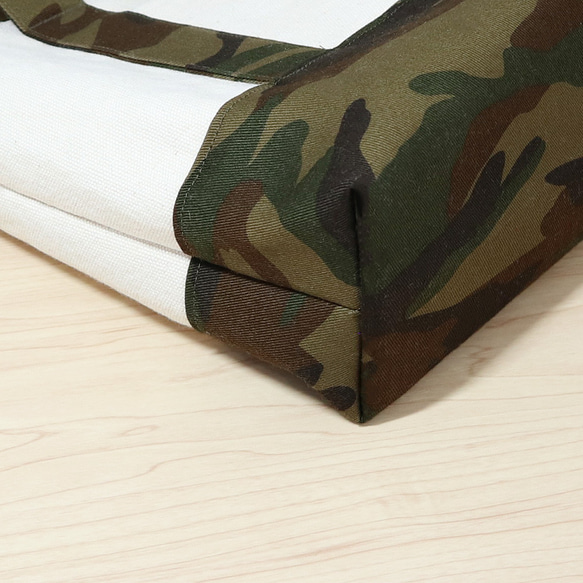 迷彩×生成り 岡山帆布 8号使用 ミニトート マチ付き ランチバッグ サブバッグ カモフラ トートバッグ aiLe 通販 19432455 ...