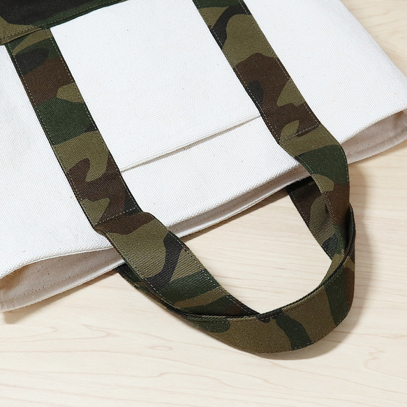 迷彩×生成り 岡山帆布 8号使用 ミニトート マチ付き ランチバッグ サブバッグ カモフラ トートバッグ aiLe 通販 19432455 ...