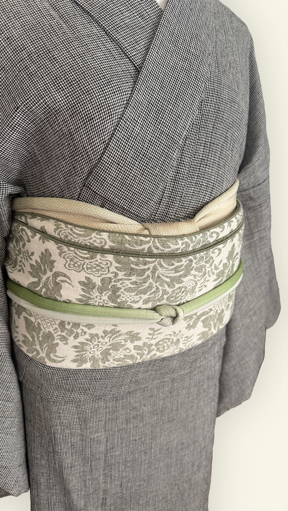 兵児帯 大人のへこ帯 ダマスク オリーブ リバーシブル 抹茶 名古屋帯 和装小物（帯・半襟） 閃光舎 -SENKOSHA- 通販 ...