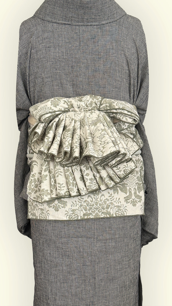 兵児帯 大人のへこ帯 ダマスク オリーブ リバーシブル 抹茶 名古屋帯 和装小物（帯・半襟） 閃光舎 -SENKOSHA- 通販 ...