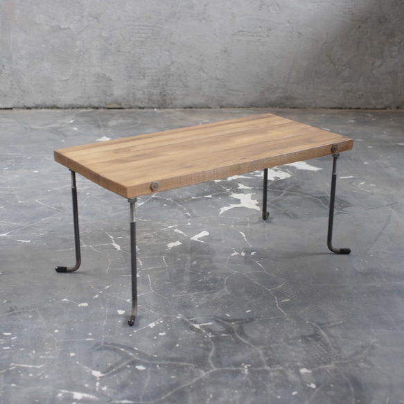 【現品販売】wood iron table 33*71*35.5 アイアン ローテーブル 机 鉄脚 鉄 tab36 ローテーブル・リビング ...