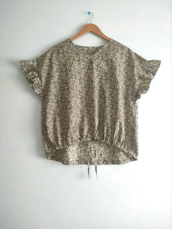 【リバティプリント/チャイブ】フリル袖のドロストブラウス ブラウス petit-sugar/プチシュガー 通販 19433893｜Creema ...