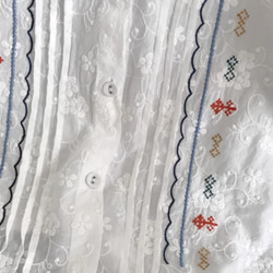 【受注製作】綿100%.カラフル小花レース刺繍トップス レディース シャツ July 通販 19434083｜Creema(クリーマ)