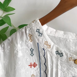 【受注製作】綿100%.カラフル小花レース刺繍トップス レディース シャツ July 通販 19434083｜Creema(クリーマ)