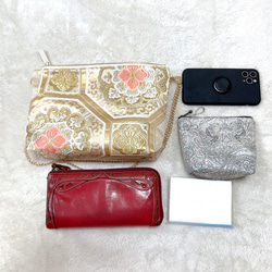 絹の帯から小ぶりバッグ 菊花文柄 帯リメイク340 ショルダーバッグ Ho-Seki 通販 19434393｜Creema(クリーマ)