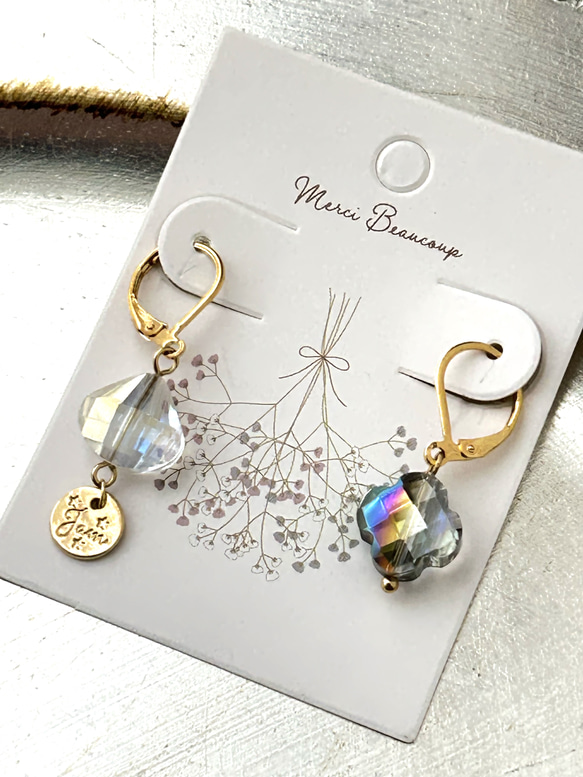 ガラスのとオリジナルチャームのピアス ピアス（フック・チェーン） Jam Osaka 通販 19435164｜Creema(クリーマ)