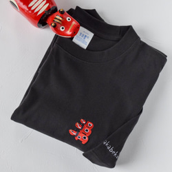 【2025新作】3段赤べこワンポイント刺繍Tシャツ【選べる4色】親子 キッズ メンズ レディース メンズ 夏 白 Tシャツ ししゅう kabu ...