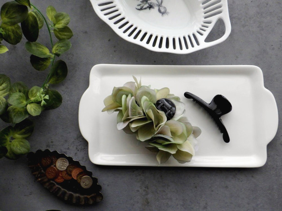 紫陽花のバンスクリップ ニュアンスカラー グリーンビューティー ヘアクリップ・バナナクリップ Humming Bird 通販 19435486 ...