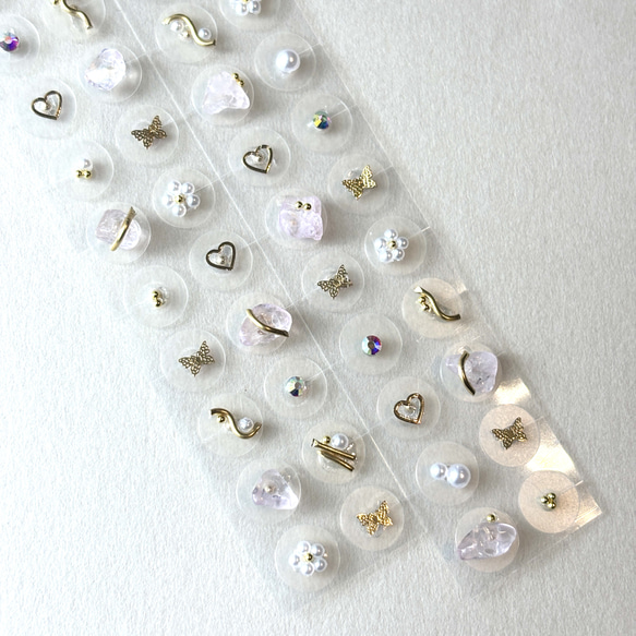 耳ツボジュエリー 耳ツボアクセサリー 透明 ピンク ゴールド クール 天然石 パール 金粒 40粒 ステンレス その他アクセサリー ...