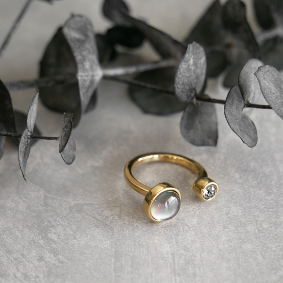 【サイズ調整可】ダブルストーンフォークリング / brass R069 指輪・リング GENAC ROUE 通販 19448570 ...