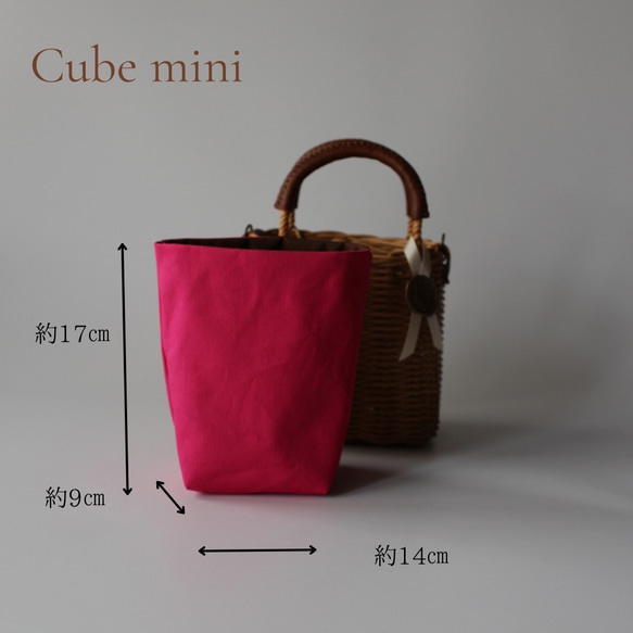 【CUBE mini】ナチュラルで上品なラタンバッグ｜ショルダー付き | ブラウンレザー | ブラウン×チェリー かごバッグ linoa 通販 19455042｜Creema(クリーマ)