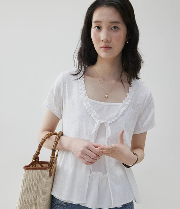 レイヤード フリルタンクトップ2点セット レディース 涼感コーデ ブラウス Angel fields 通販 19468210｜Creema(クリーマ)