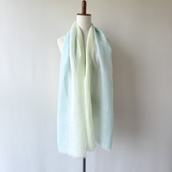 時季に寄り添うリネン＊青竹色×若草色＊ショール ストール fukura sparrow 通販 19475245｜Creema(クリーマ)