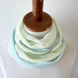 時季に寄り添うリネン＊青竹色×若草色＊ショール ストール fukura sparrow 通販 19475245｜Creema(クリーマ)