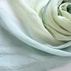 時季に寄り添うリネン＊青竹色×若草色＊ショール ストール fukura sparrow 通販 19475245｜Creema(クリーマ)