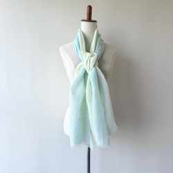 時季に寄り添うリネン＊青竹色×若草色＊ショール ストール fukura sparrow 通販 19475245｜Creema(クリーマ)