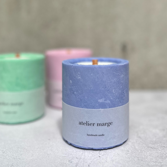 fragrance candle granité femme lavender キャンドル・キャンドルホルダー atelier marge ...