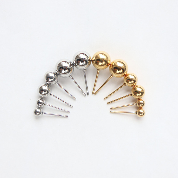 つけっぱなしOK! 316L サージカルステンレス ボールピアス 1ペア ピアス（スタッド・一粒） Trois anges 通販 19493960｜Creema(クリーマ)