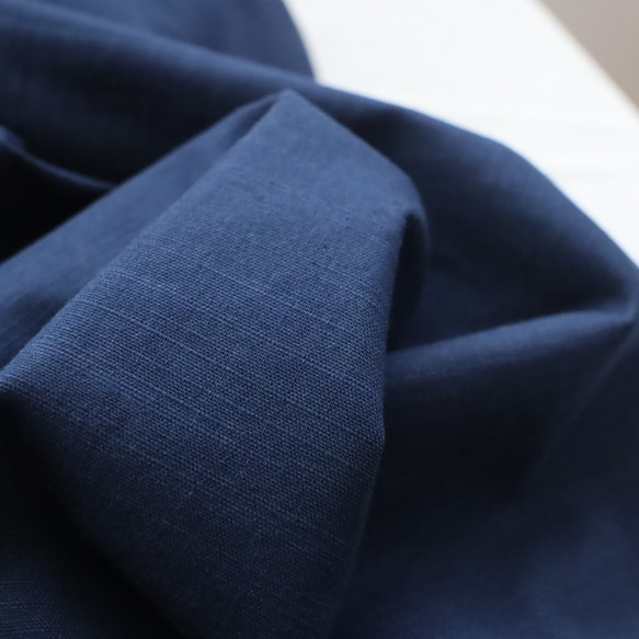 ⁂冬SALE ギマ擬麻コットン Vネック スキッパー ロング シャツ ワンピース ゆったり重ね着ネイビー紺R44A ワンピース anvai ...