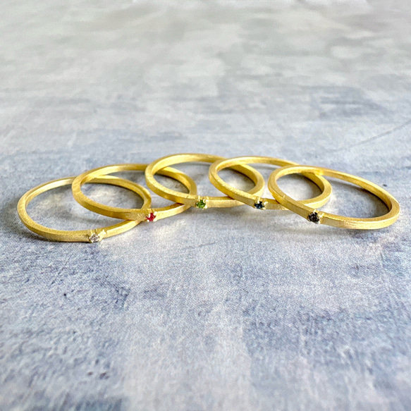 SV925 CZ(キュービックジルコニア)リング マットゴールド 1ヶ 0020200SVR 指輪・リング 北欧産業(株)/Beads Lounge 通販 19502188｜Creema(クリーマ)