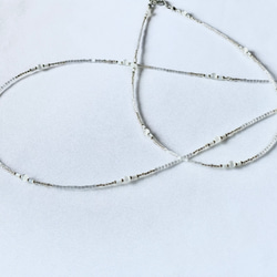 【数量限定】シルクビーズのショートネックレス - Ice Crystal - チョーカー Ichi-ring（いちりん） 通販 19505735｜Creema(クリーマ)